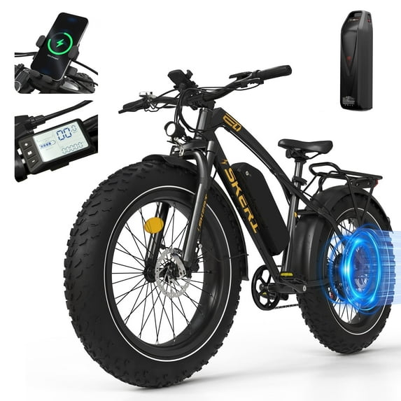 Skeri Electric Bike, 26"x4.0" Fat Tire E Bike, 500W (Peak 1000) Motor ...