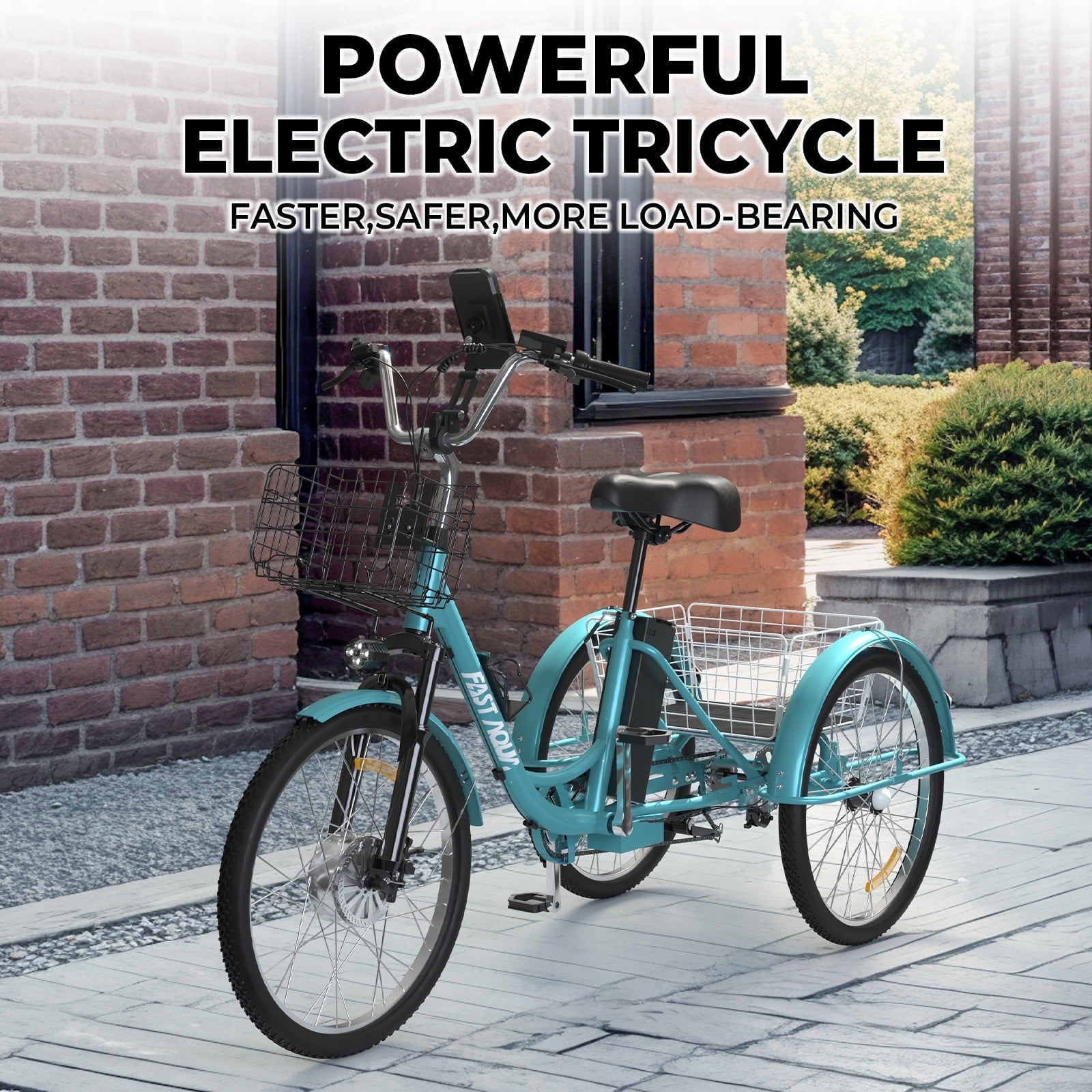 SKERI Electric Tricycle for Adults, 350W 36V Blue Electric Trike Motorized Three Wheel Electric ...