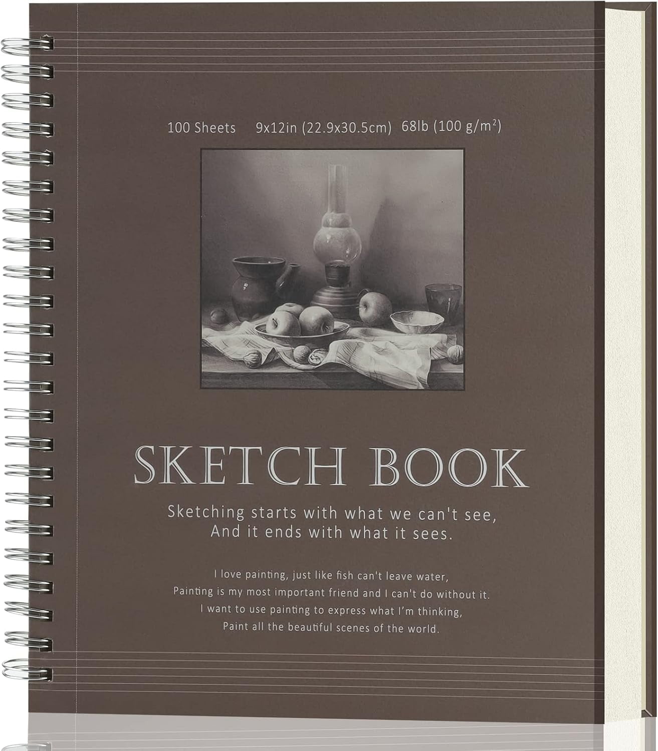 Sketch Book 9x12 - Sketchbook for Drawing - 100 Sheets (68 lb/100gsm),Drawing Pad with Sided ...