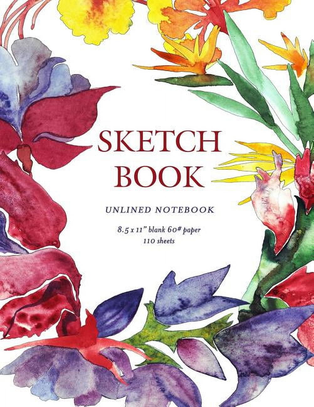 Sketch Book: Bold Floral Unlined Notebook, 110 Pages - Walmart.com