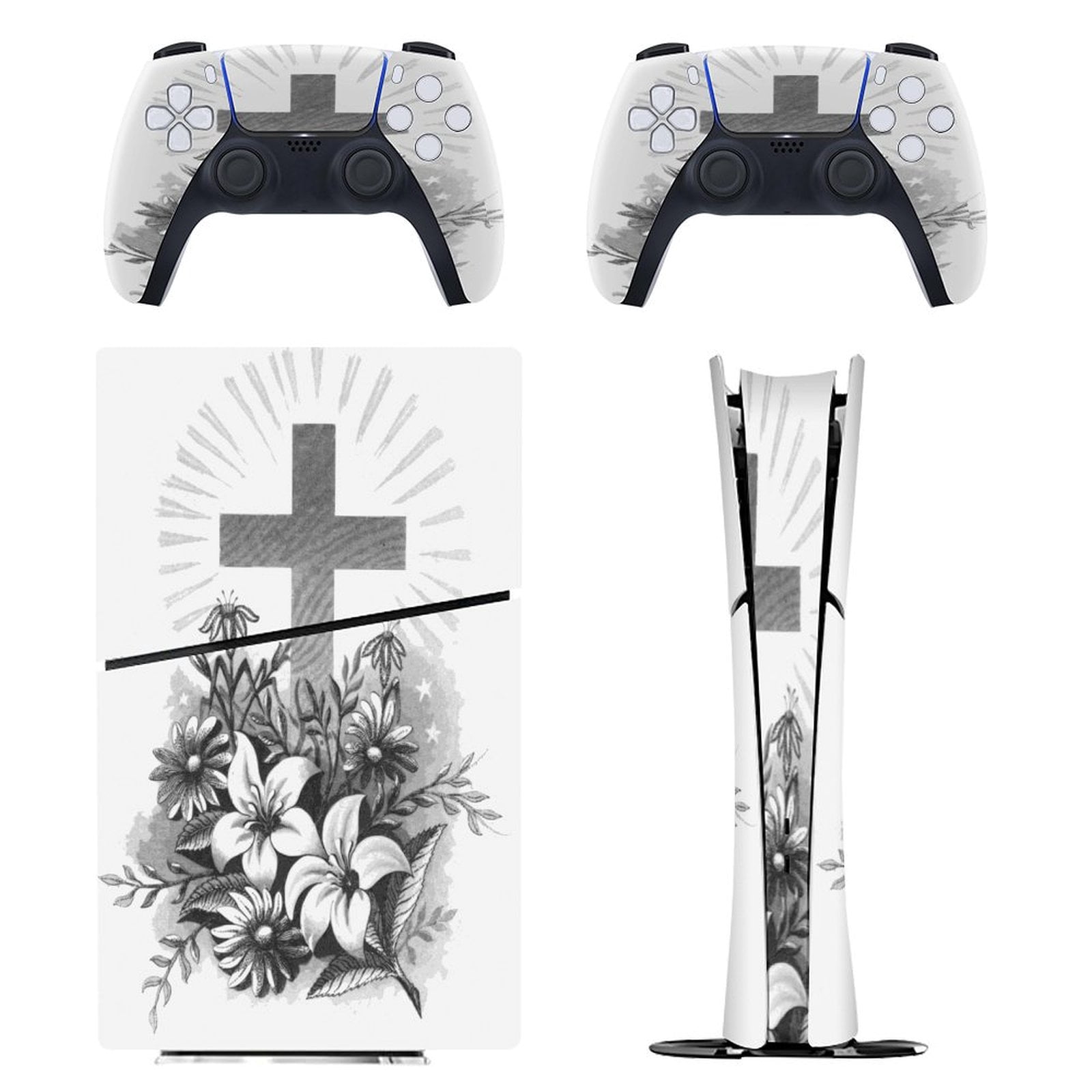 Sketch, Cross, Faith PS5/PS5 Slim Digital Disc Skin Sticker For Console ...