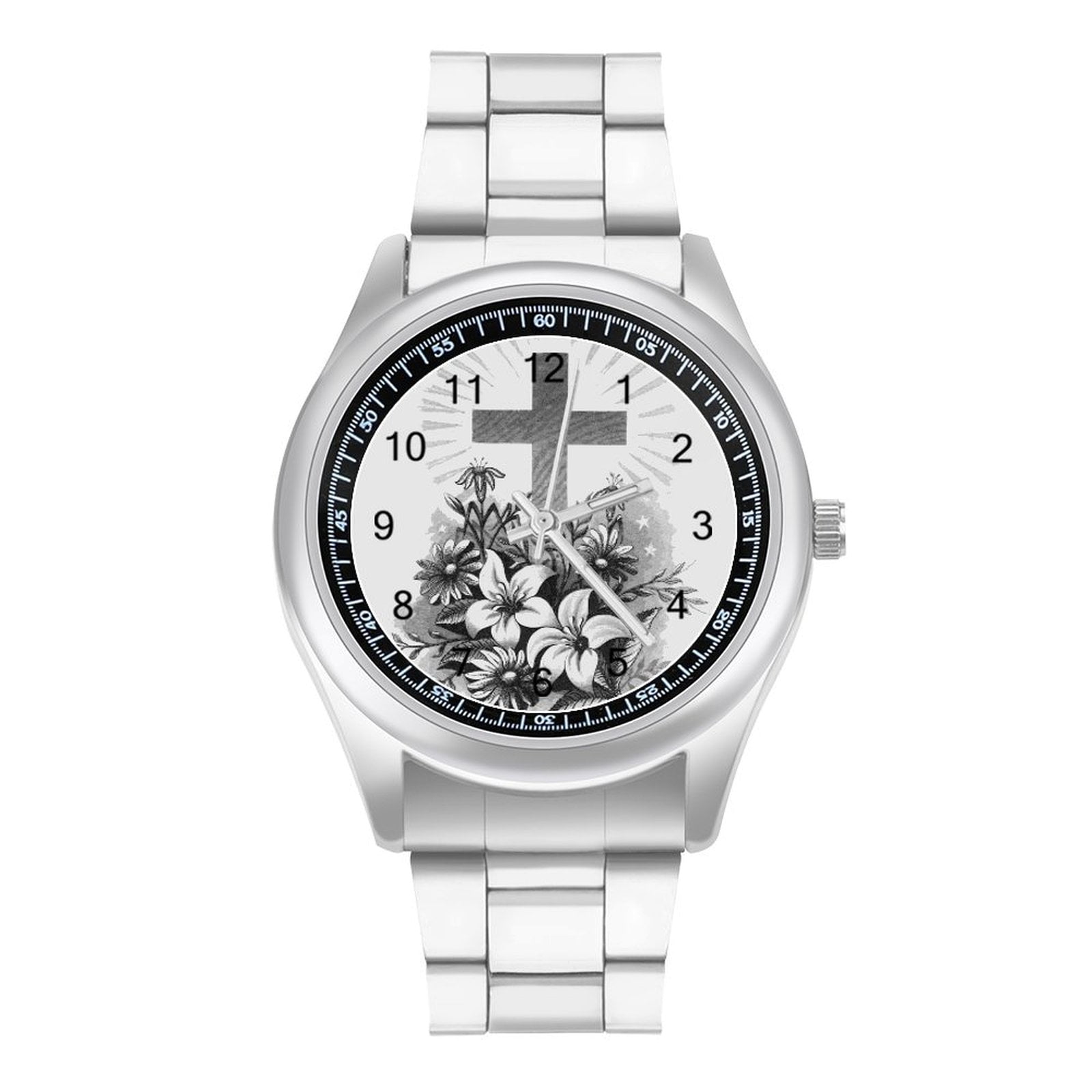 Sketch, Cross, Faith Wrist Watches for Men Metal Band Watch Fashion ...