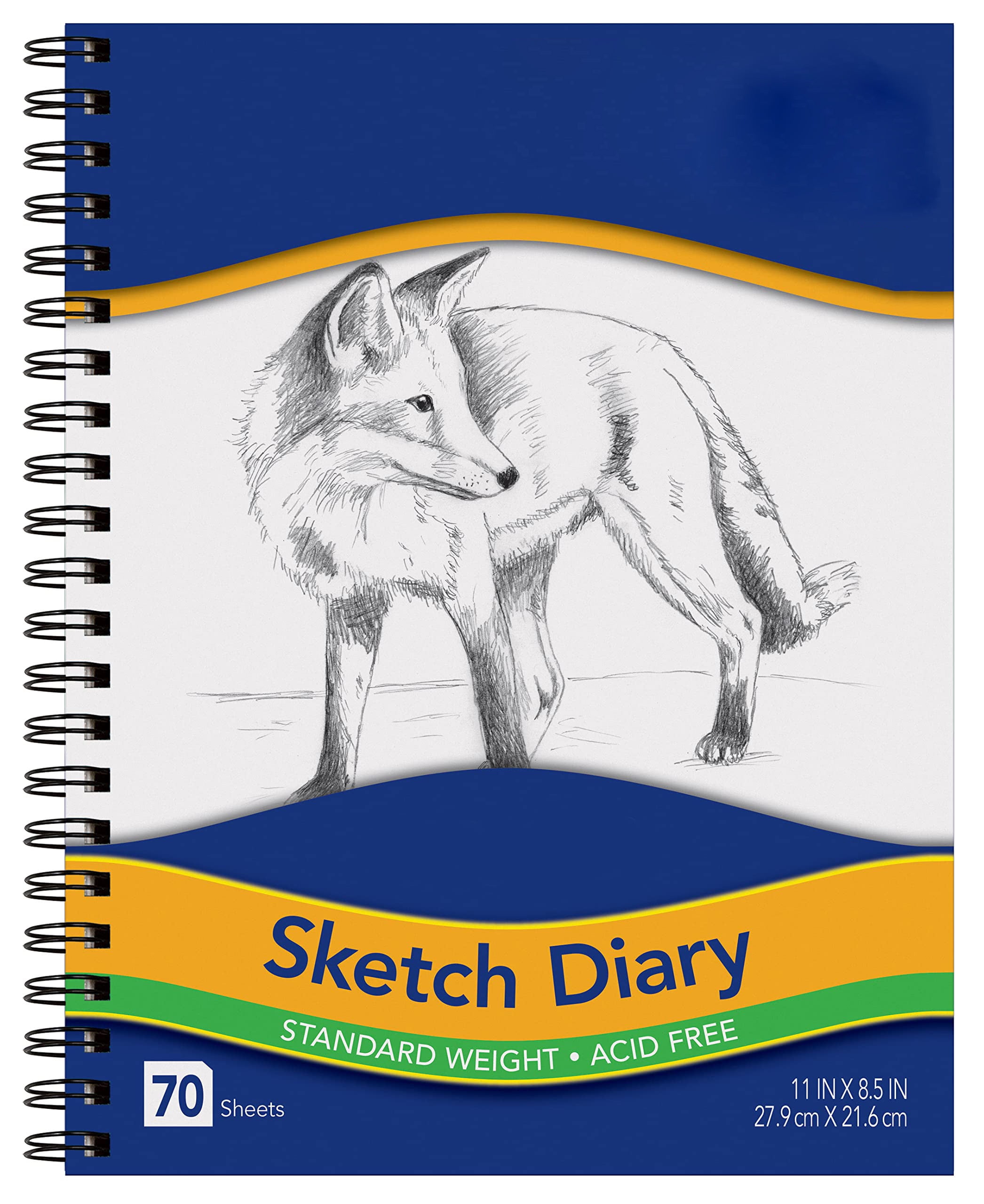 Sketch Diary, 11x8.5 Inch 70 Sheets Spiral Bound, Acid Free Recyclable ...