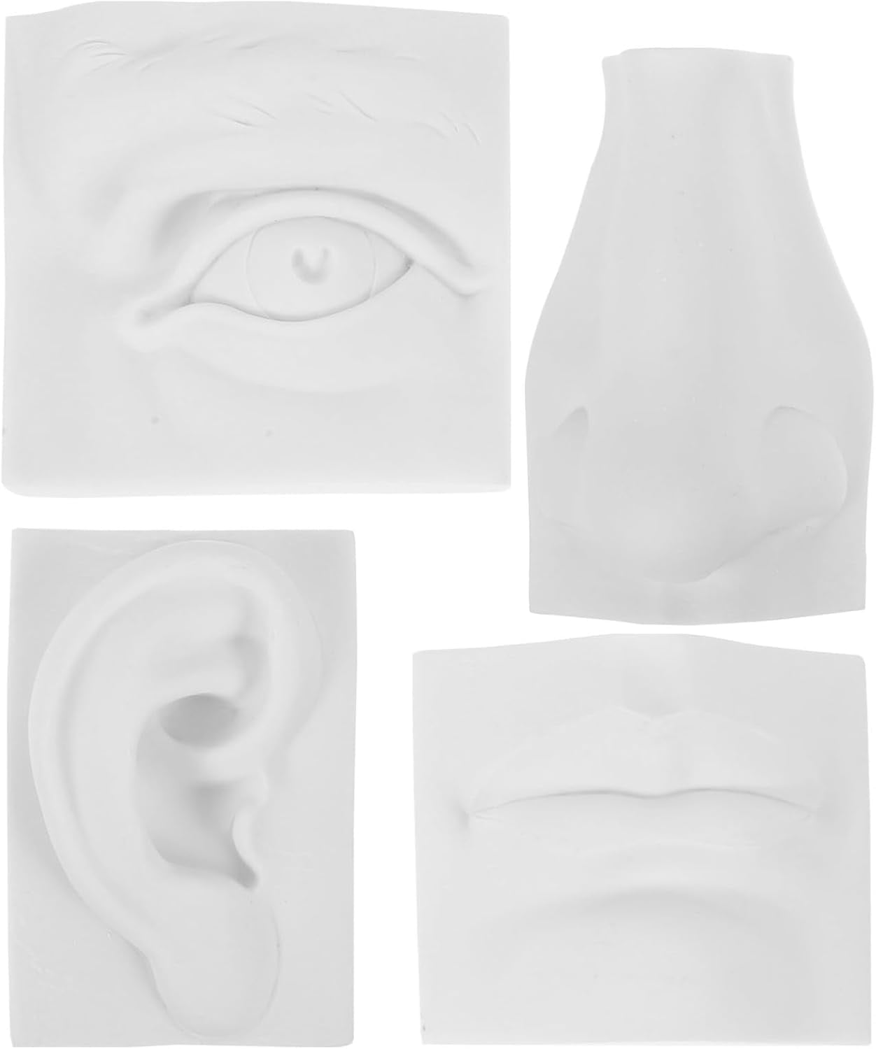 Sketch Facial Features Sculpture 4pcs 3D Gypsum Geometry Sketch Drawing ...