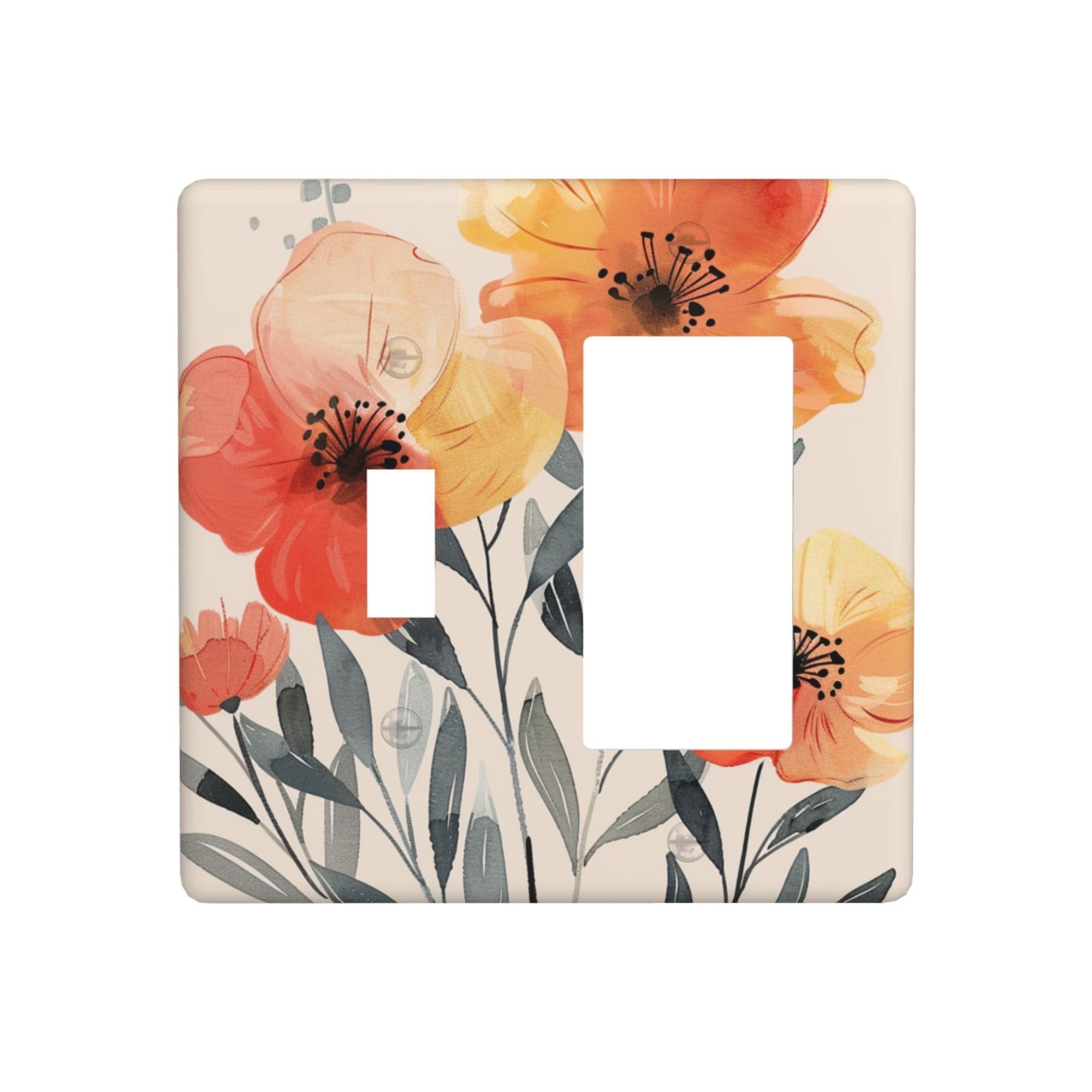 Sketch Flower Watercolor Switch Cover Decorative Wall Plate - Walmart.com