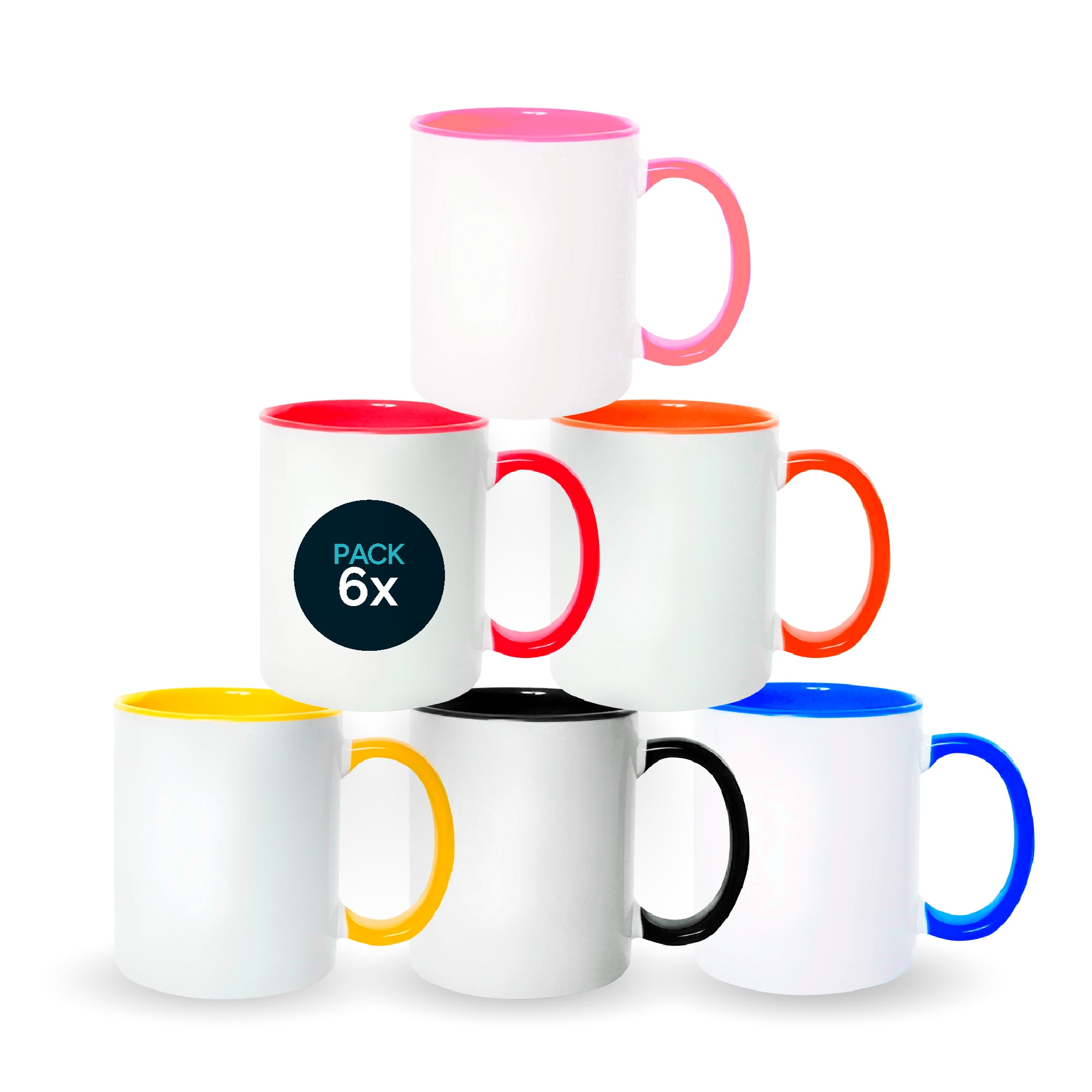 Sketch Lab Sublimation Mugs 11oz Ceramic Coffee Mugs Set of 6 Assorted ...