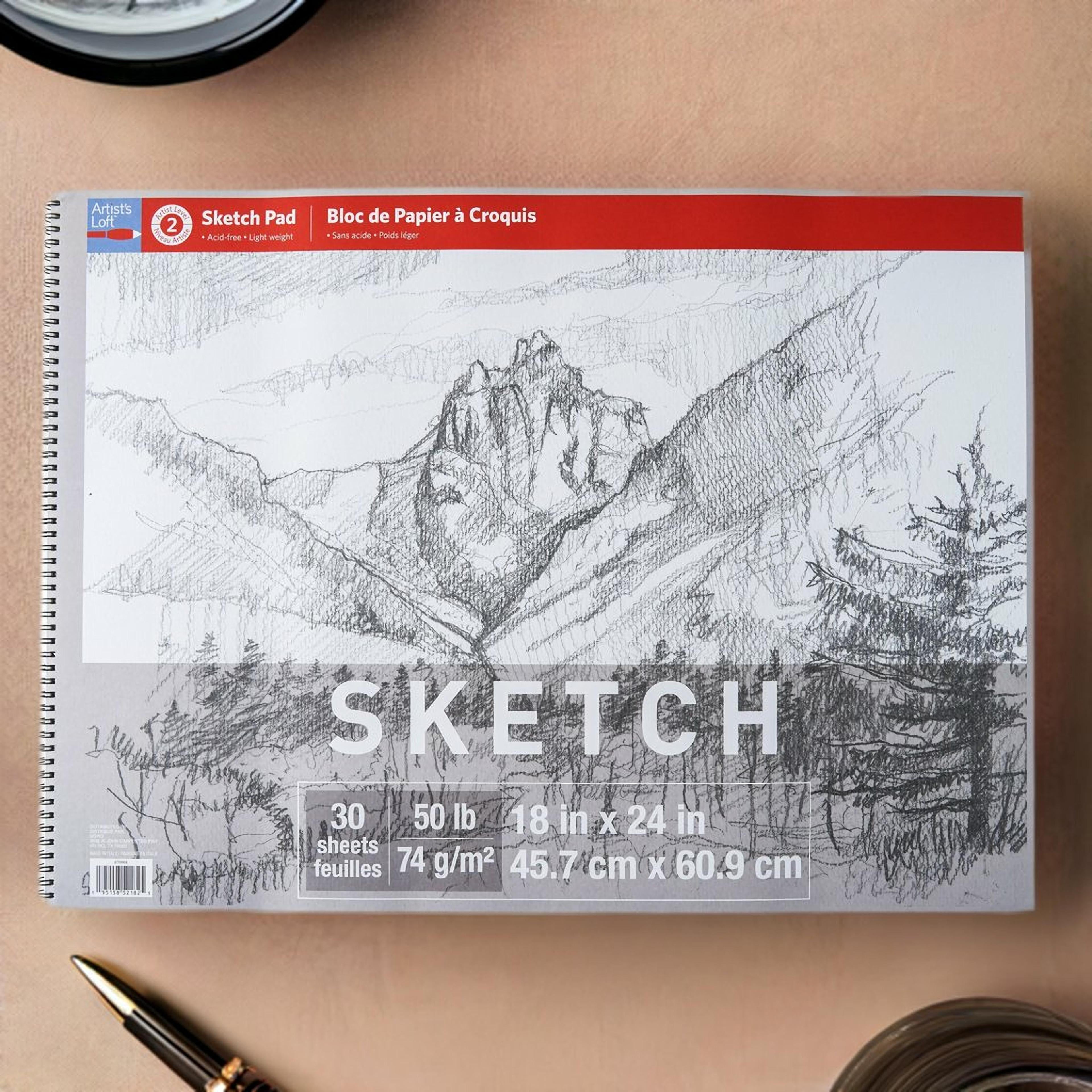 Artist's Loft Sketch Pad, 18" x 24", Drawing Art Supplies, Spiral ...