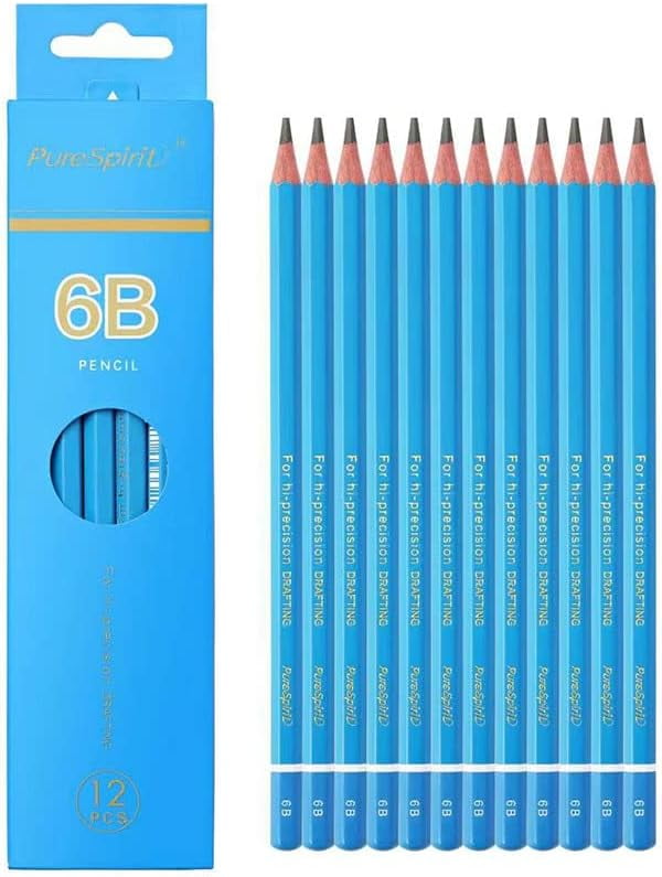 Sketch Pencils for Drawing 6B, 12pcs Professional Art Drawing Pencils ...
