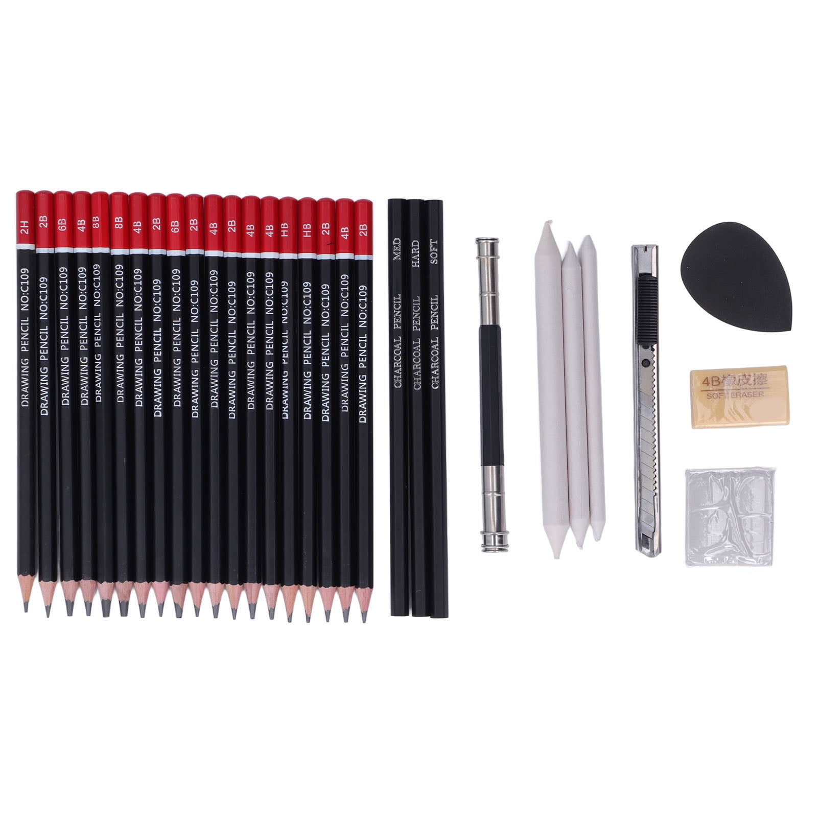 Sketch Set Safe Harmless Pencil Charcoal Pen Eraser Utility Knife ...