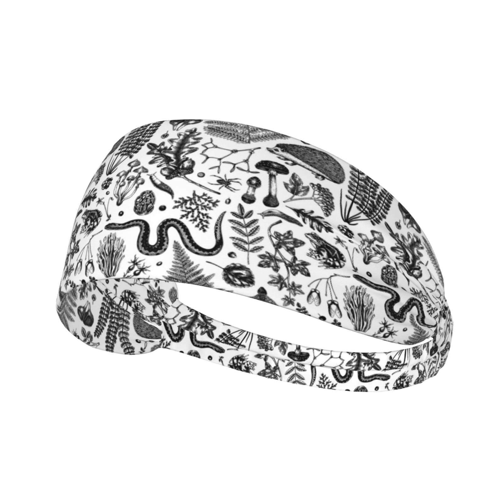 Sketch Snake Mushroom Hedgehog Headbands for Women Men, Workout Elastic ...