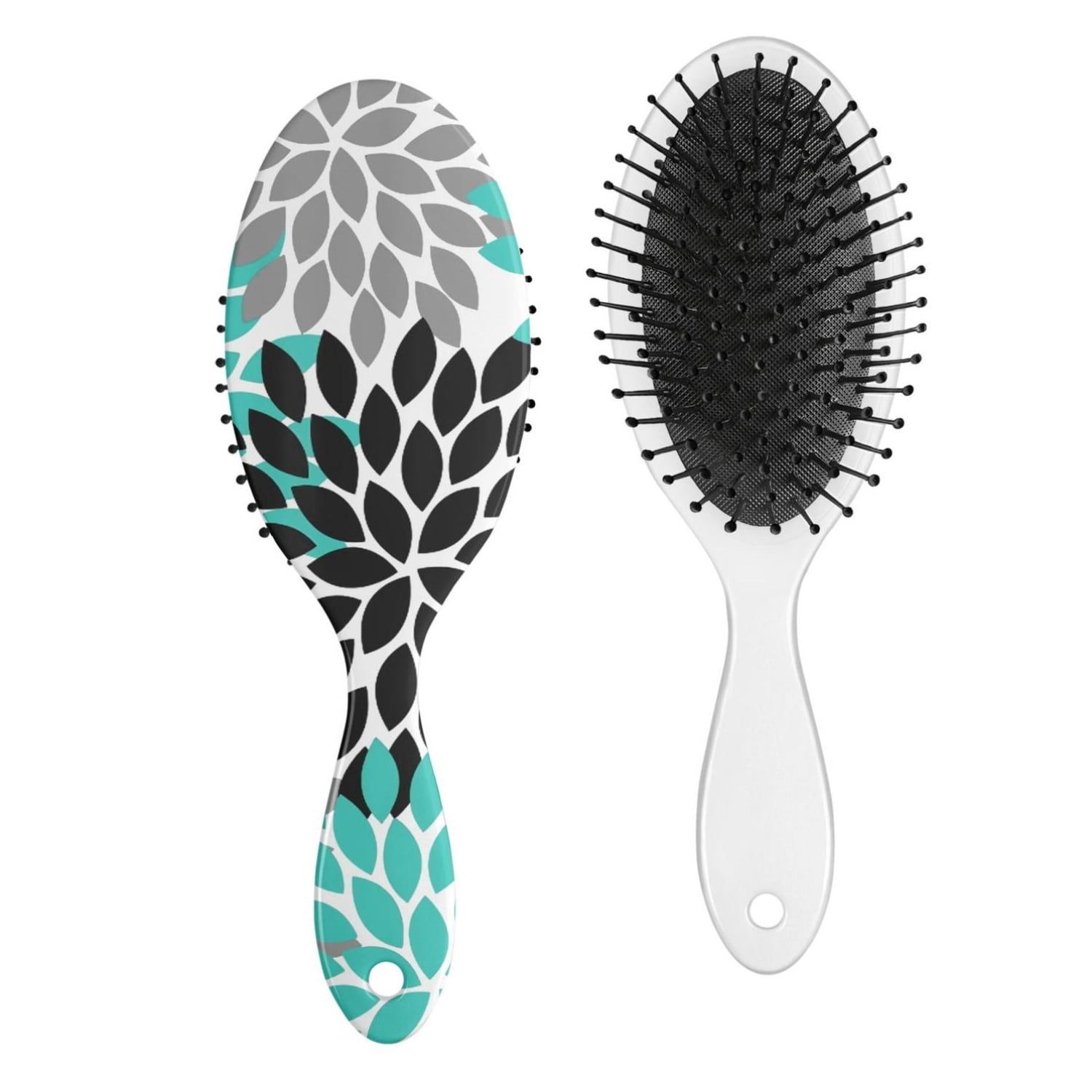 Sketch Style Paddle Hair Brush with Minimalist Ink Pattern, Detangling ...