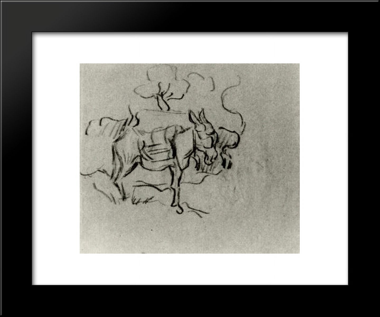 Sketch of a Donkey 20x24 Framed Art Print by Vincent van Gogh - Walmart.com
