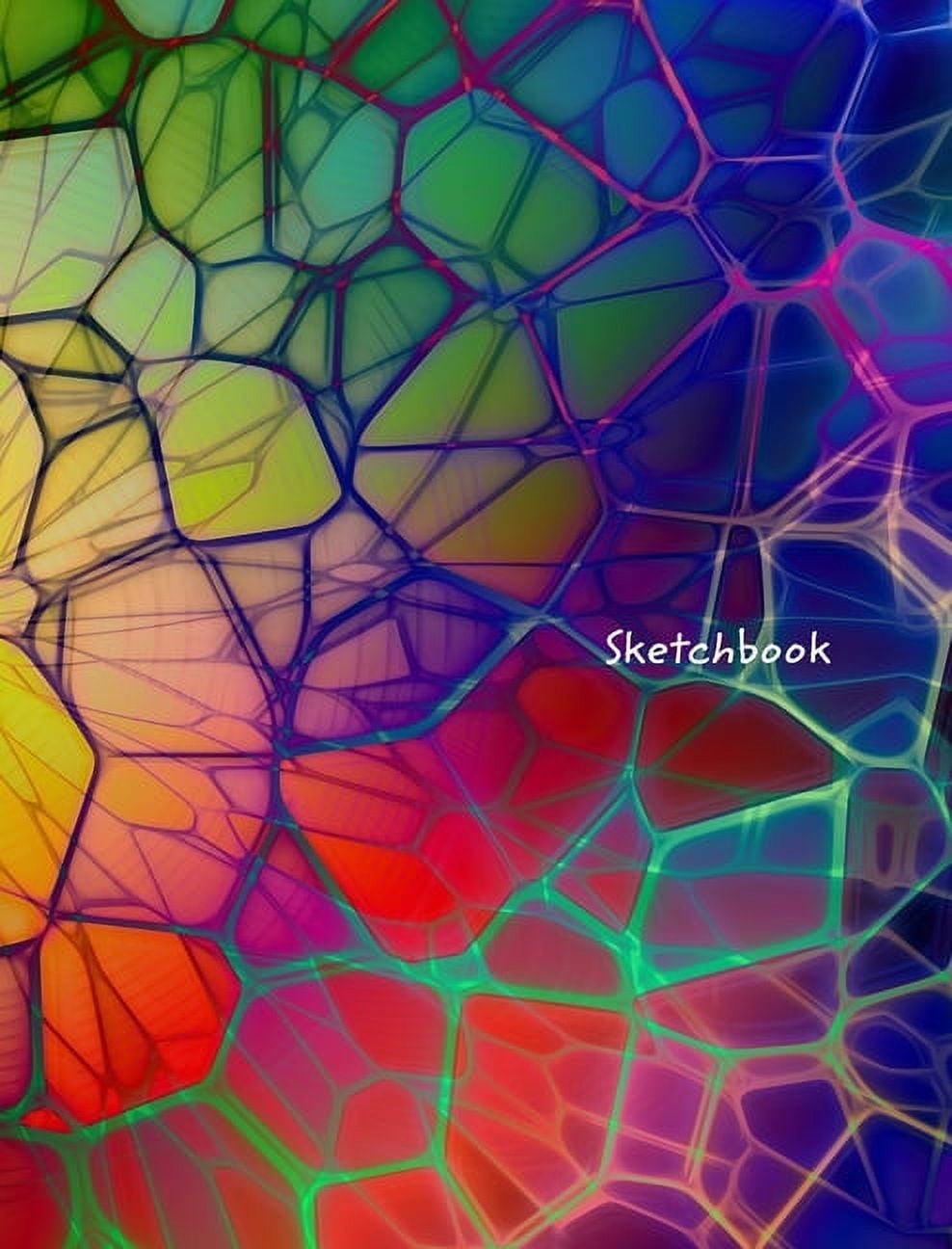Sketchbook: Large Colorful Abstract Polygon Design Drawing Book ...