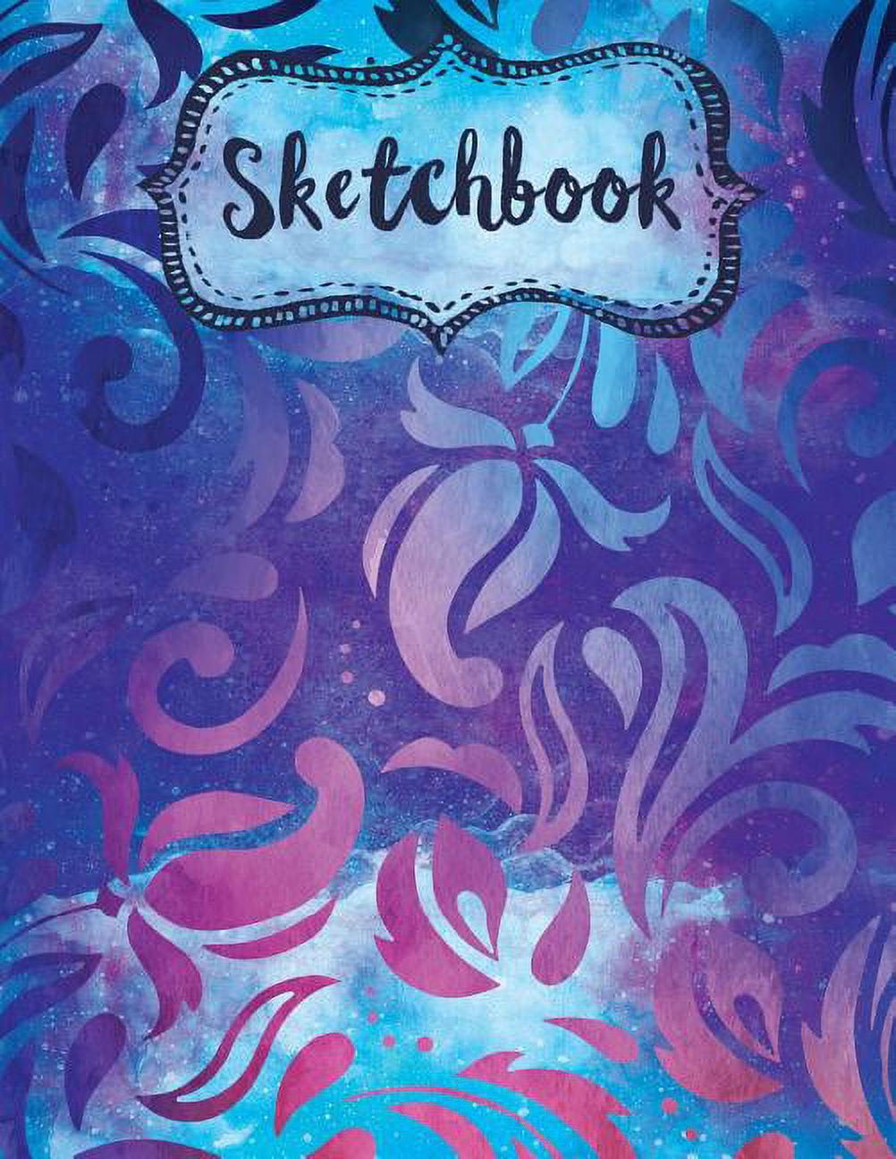 Sketchbook: Watercolor Blue Floral Blank Drawing Pad for Art - Walmart.com