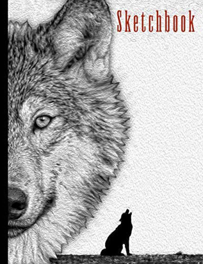 Pre-Owned Sketchbook: Wolf Themed Personalized Artist Book | Soft Cover ...
