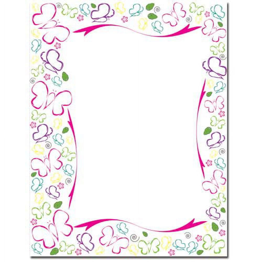 Sketched Butterflies Letterhead Laser & Inkjet Printer Paper, 25 Sheets ...