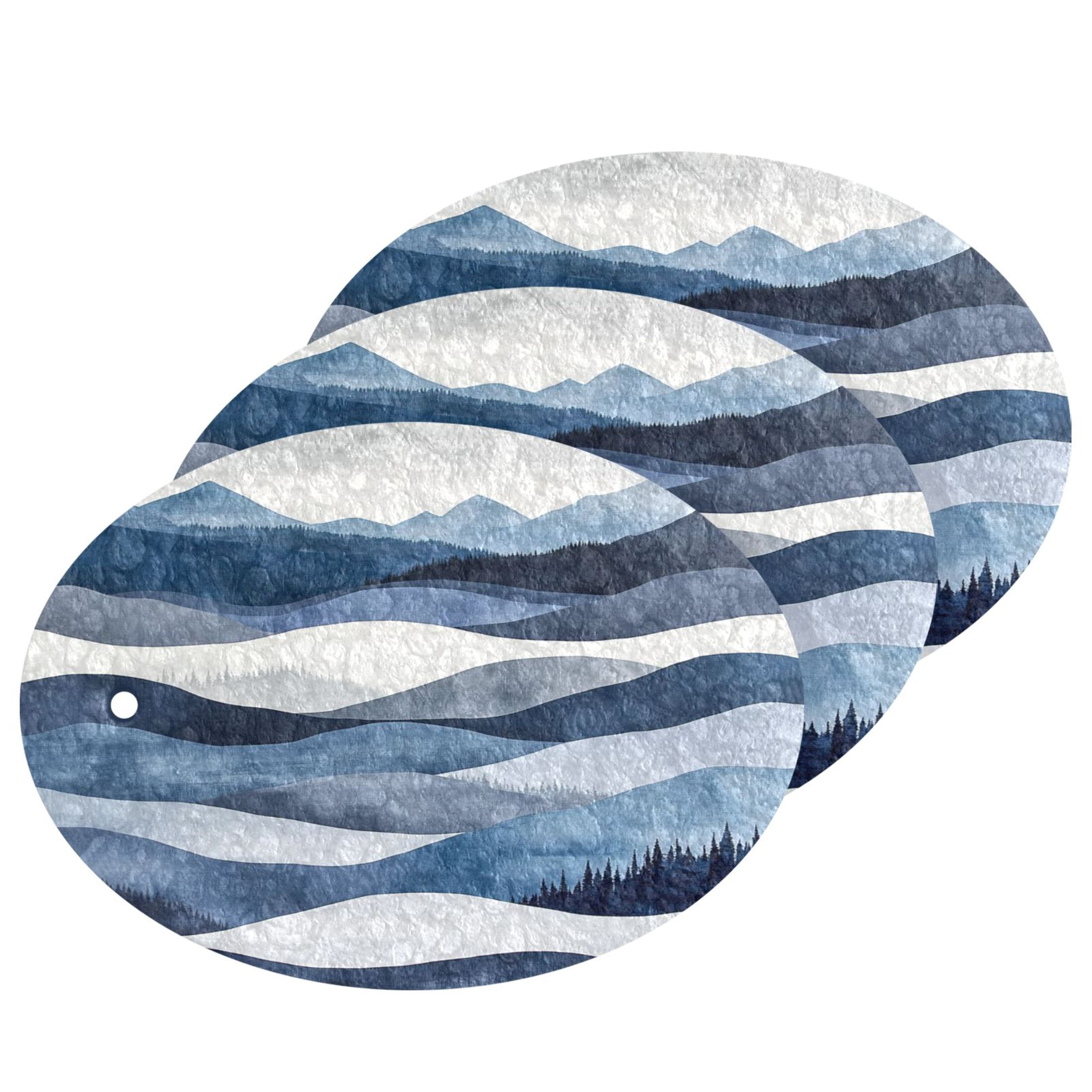 Sketched Mountains 3 Pack Wood Pulp Dishwashing Sponges, Highly ...
