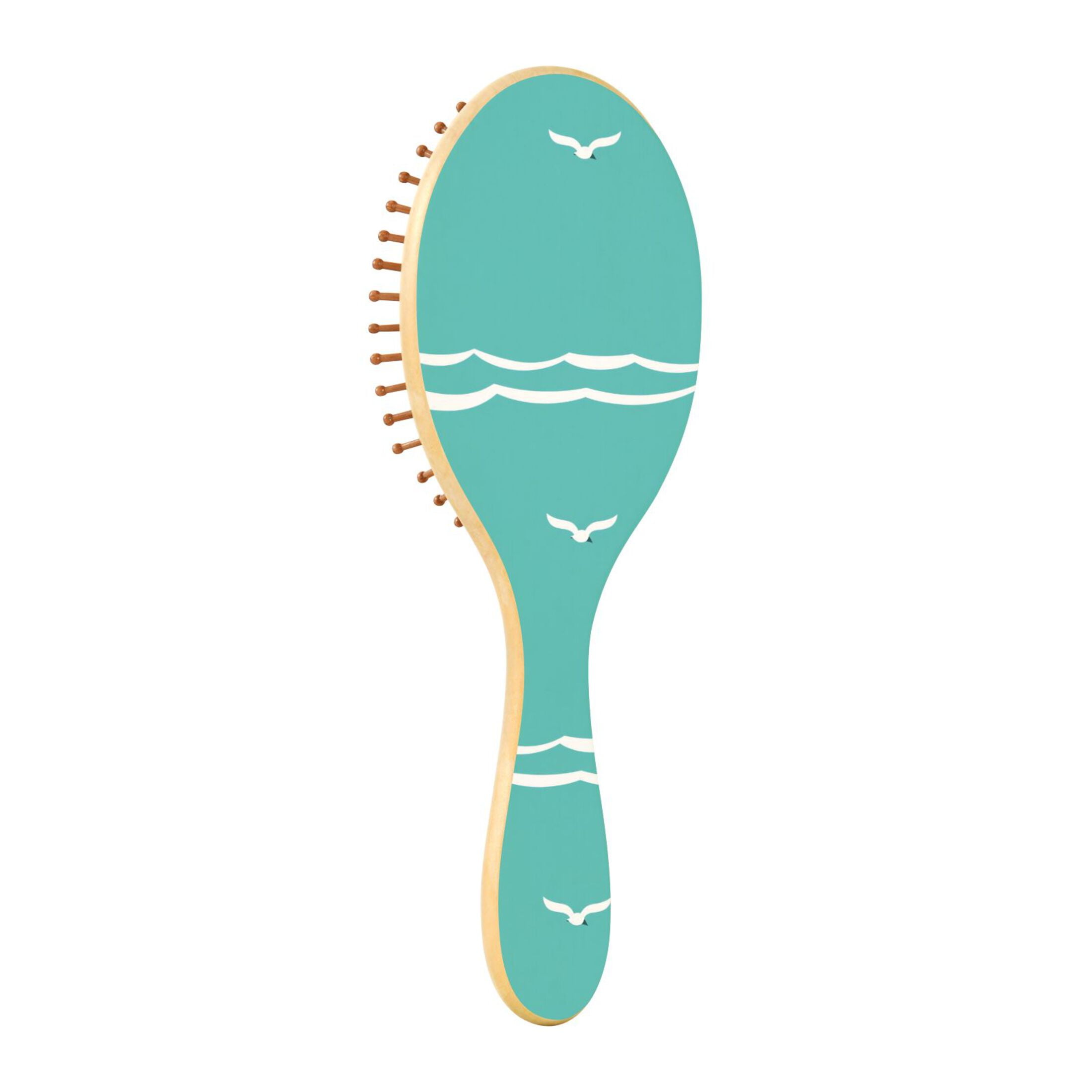 Sketched Seagull Natural Wooden Hair Brush with Cushion for Gentle Scalp Massage - Walmart.com