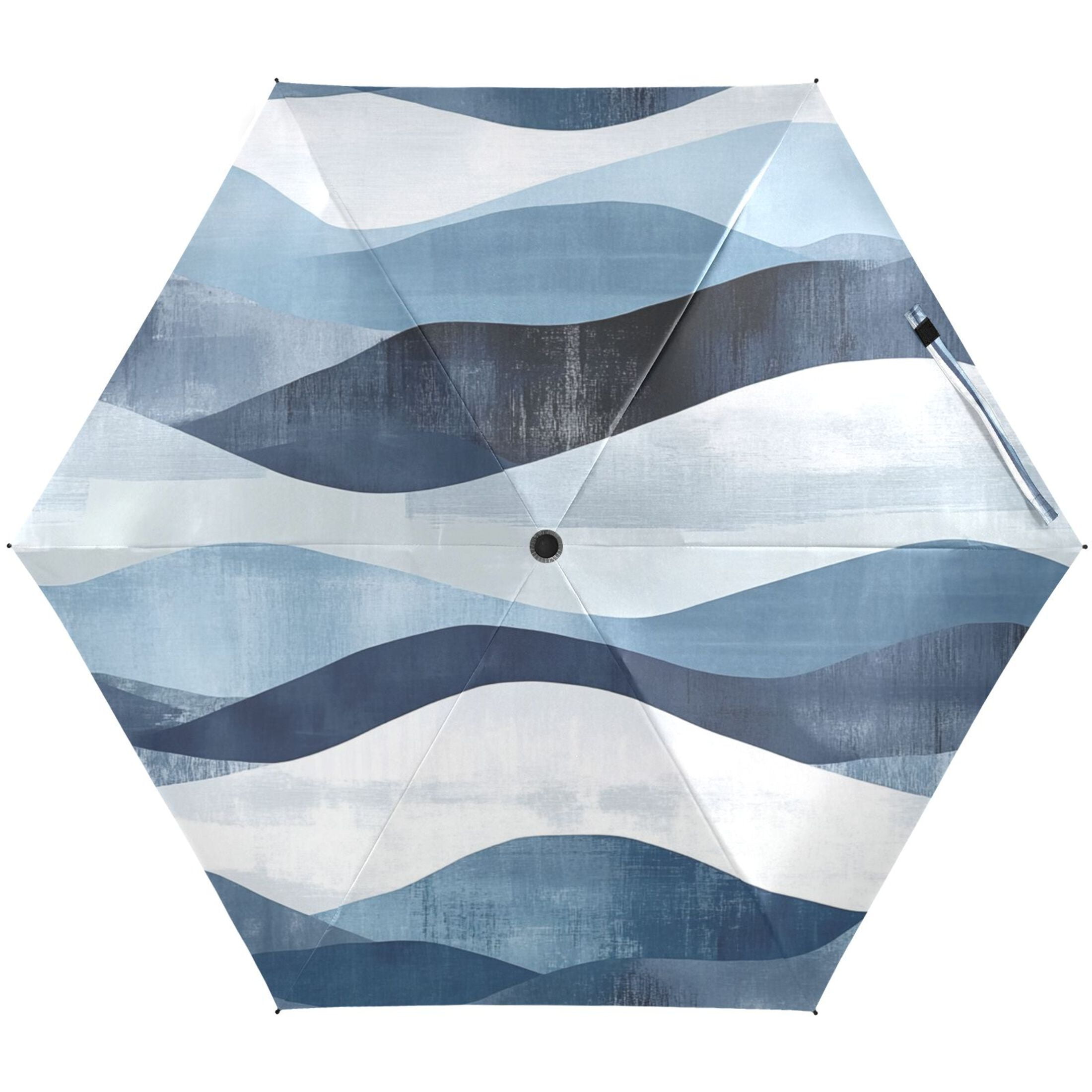 Sketched Waves Pattern Umbrellas for Sun Auto Open Close UV50 ...