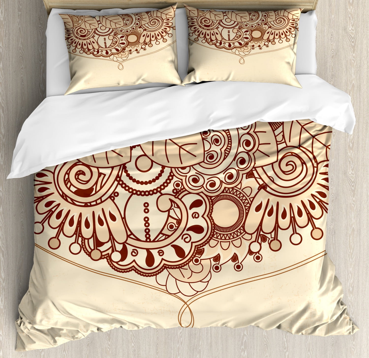 Sketchy King Size Duvet Cover Set, Indian Asian Ethnic Design with ...