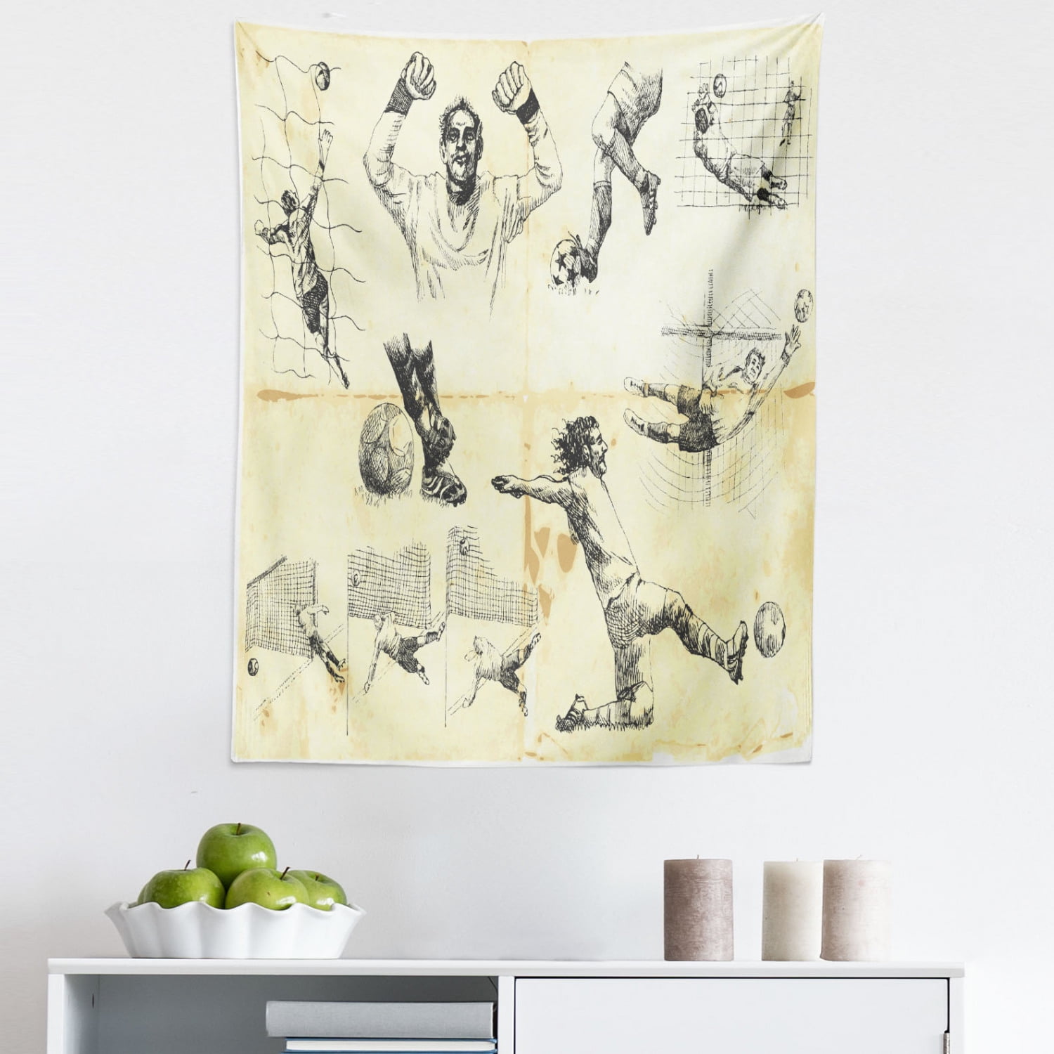 Sketchy Tapestry, Arrangement of Different Soccer Player Goalkeeper ...