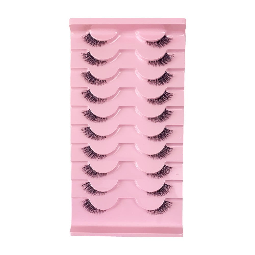 Skew Fly False Eyelashes Half Eyelashes Thick Curl Fiber Ten Pairs Of ...