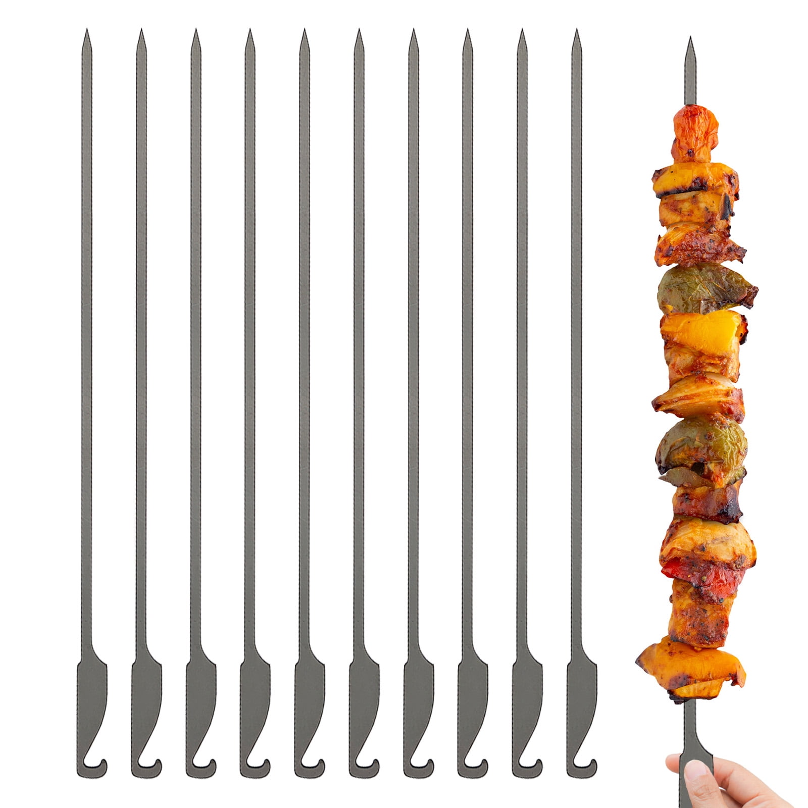 Skewer,Bbq Bbq Sticks Picnic Bbq 10pcs Flat Barbecue Ti Barbecue Picnic ...