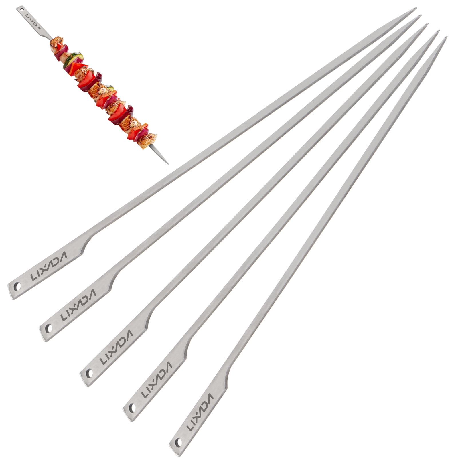 Skewer, Picnic Bbq Picnic Bbq Bbq Flat Ti Barbecue 5pcs 10 Inch Bbq Bbq ...