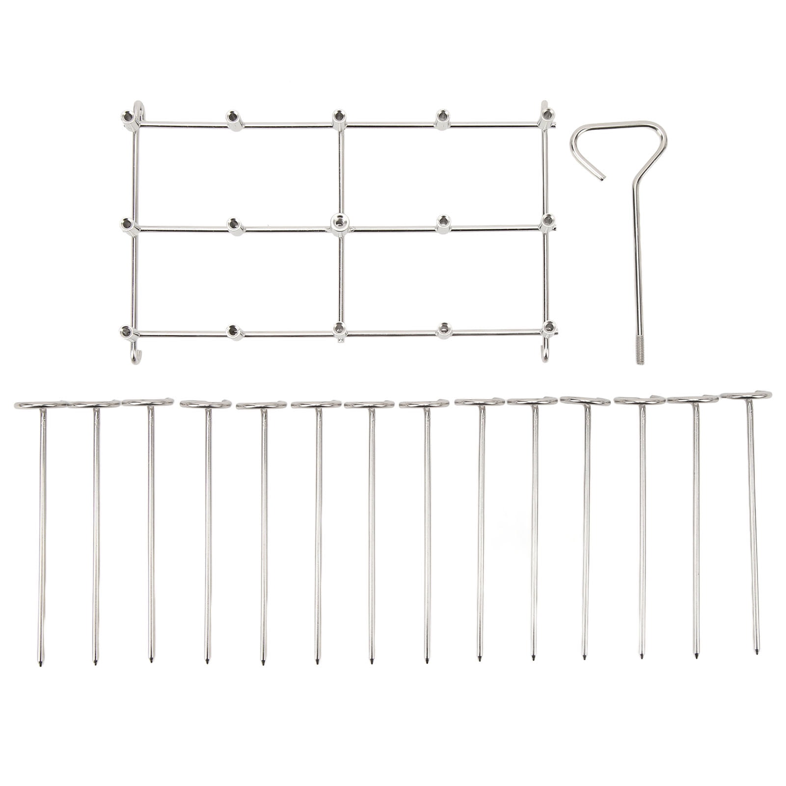 Skewer Stand Fryer Grill Rack Set Stainless Steel Vertical BBQ Grill ...