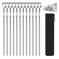 Skewers for Kabobs, 12" Metal Kebab Skewers for Grilling Flat Long ...