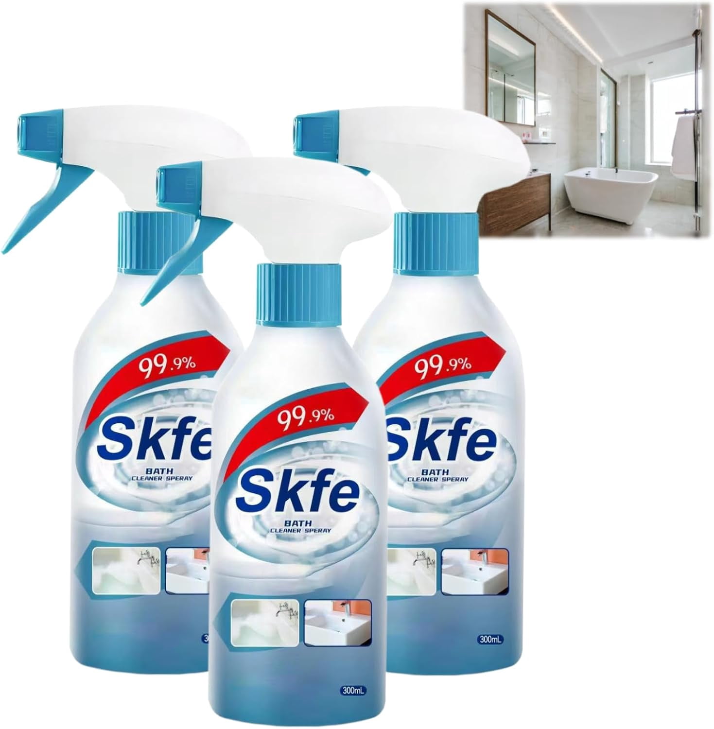 Skfe Bath Cleaner Spray,Stubborn Stains Cleaner,Bathroom Descaler ...