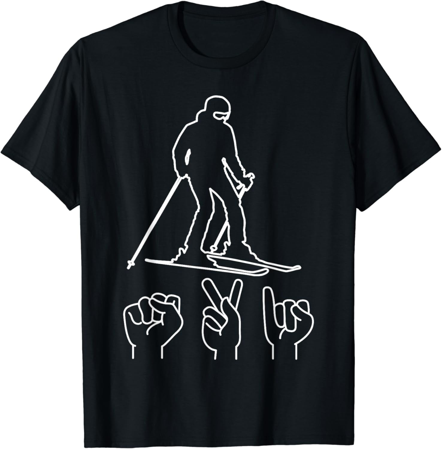 Ski ASL Ski American Sign Language Skier T-Shirt - Walmart.com