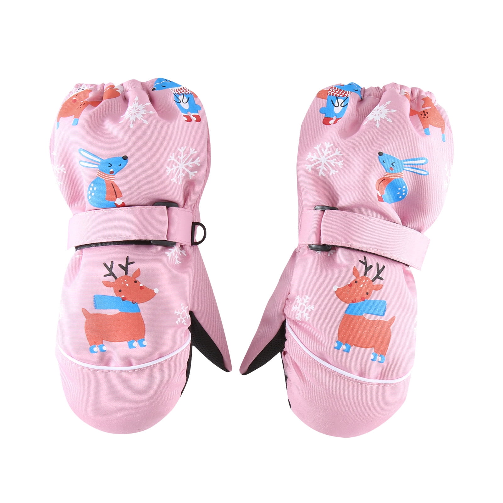 Ski Batting Gloves Kids Boy Mittens Pink Ski Waterproof,Cartoon,Finger ...
