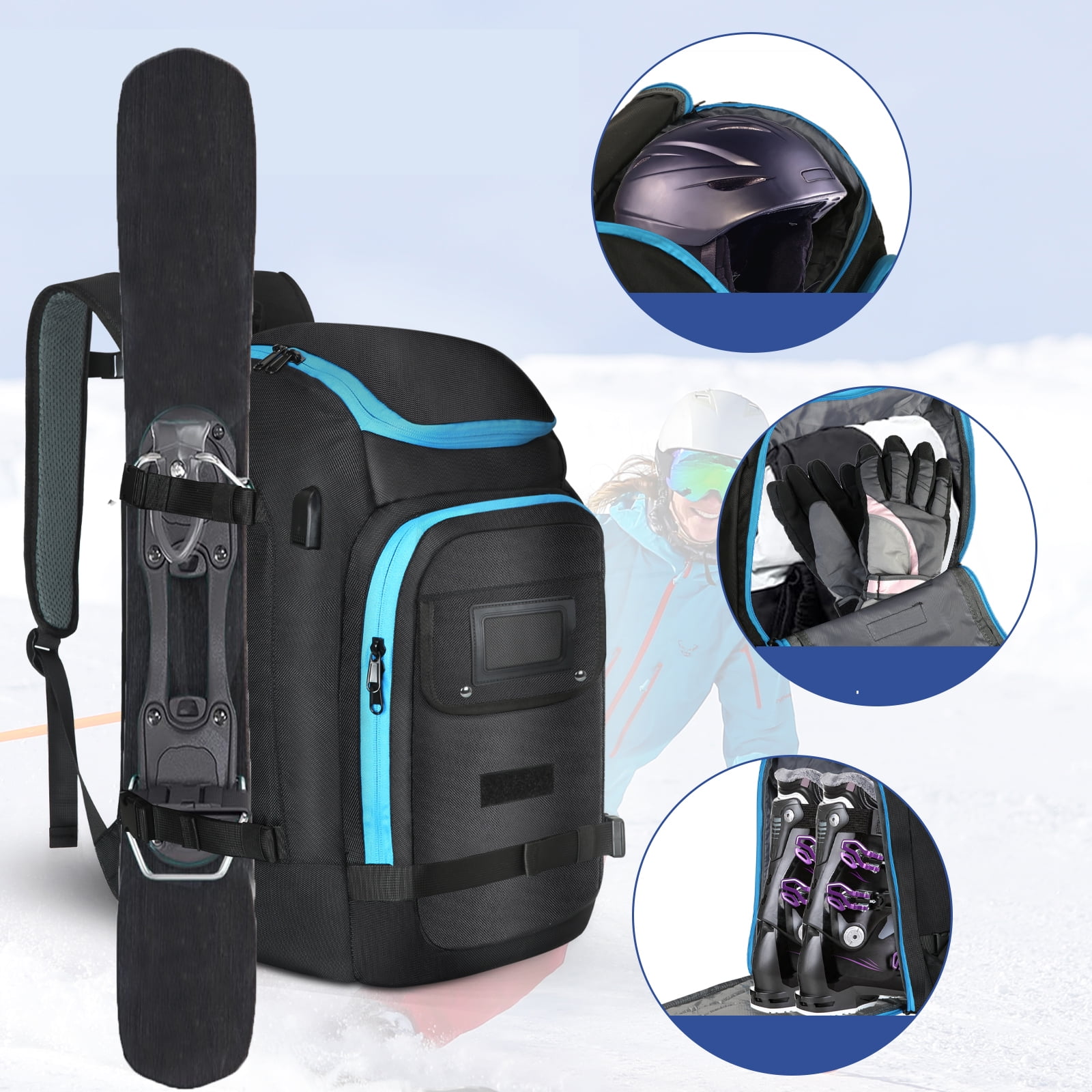 Ski Boots Bag Outdoor Skiing Capacity Large Backpack Unisex Dry Wet ...