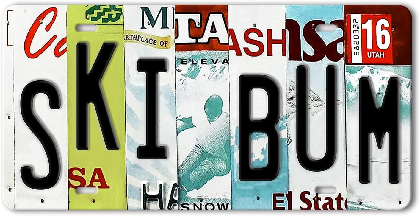 Ski Bum Sign Unique Metal Wall Decor For Home Bar Diner Drinking Sign ...
