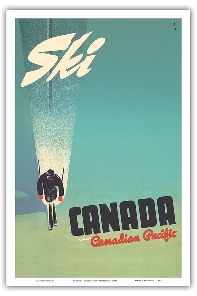 Ski Canada - Canadian Pacific - Vintage Railroad Travel Poster by Peter ...