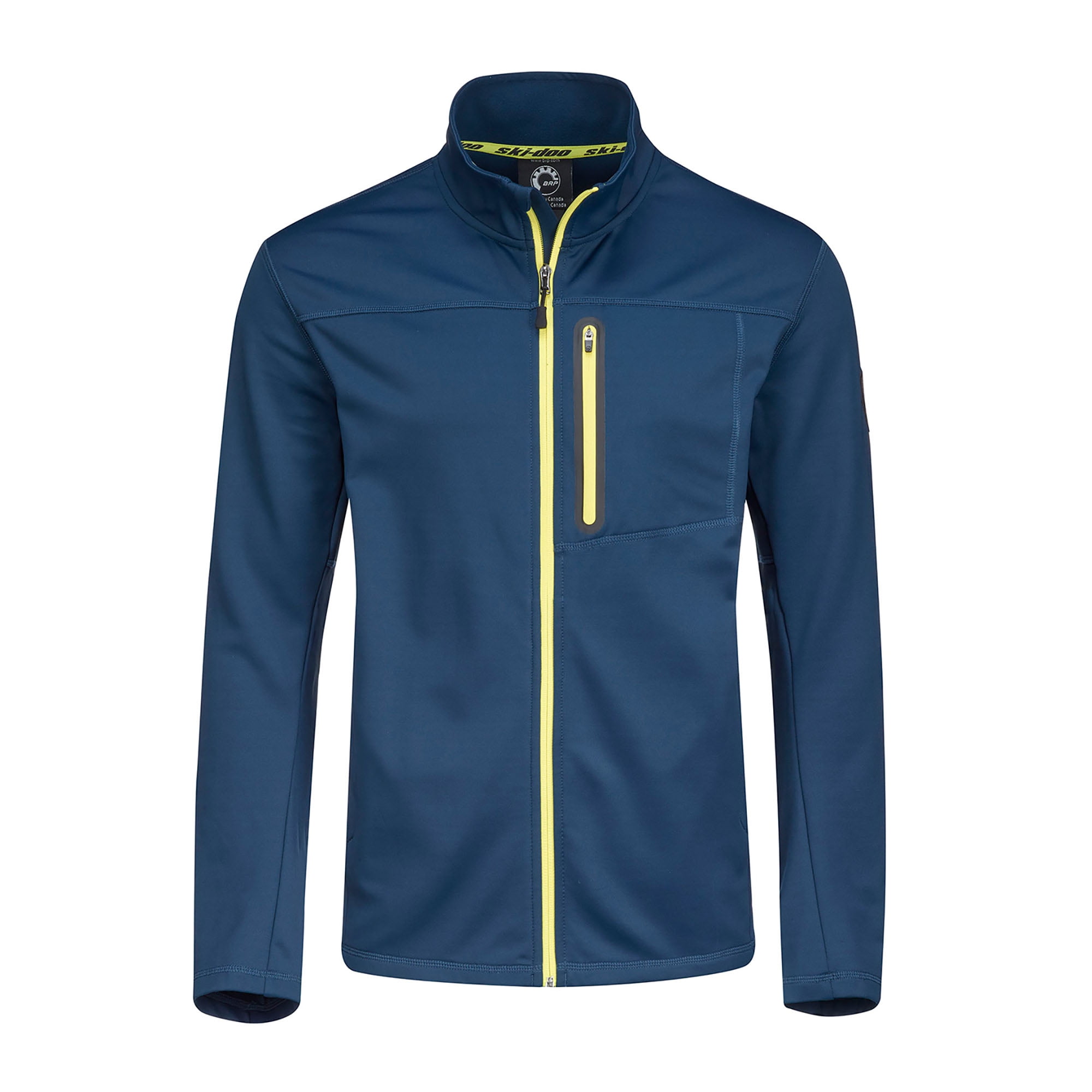 Ski-Doo Mens Blue Teal Mid-Layer Fleece Jacket Heavyweight Full Zip Up ...