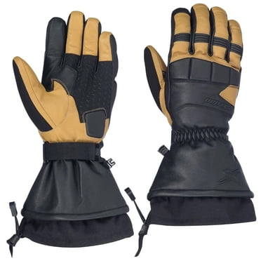 Ski-Doo X-Team Leather Gauntlet Snowmobile Gloves Charcoal Grey ...