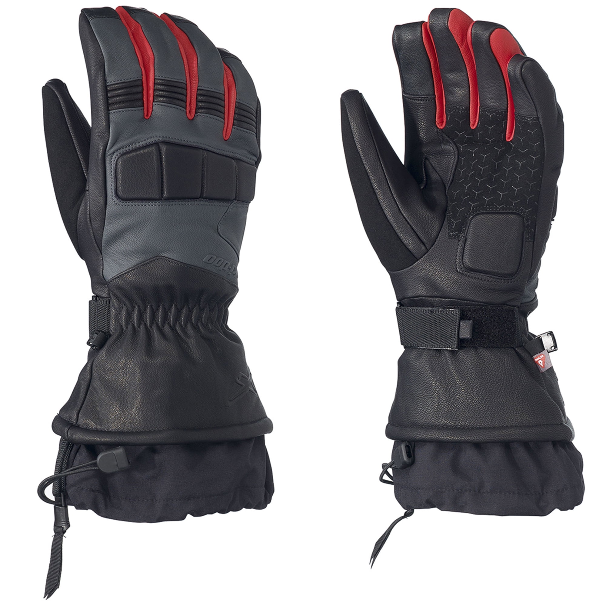 Ski-Doo X-Team Leather Gauntlet Snowmobile Gloves Black 4463280430 ...