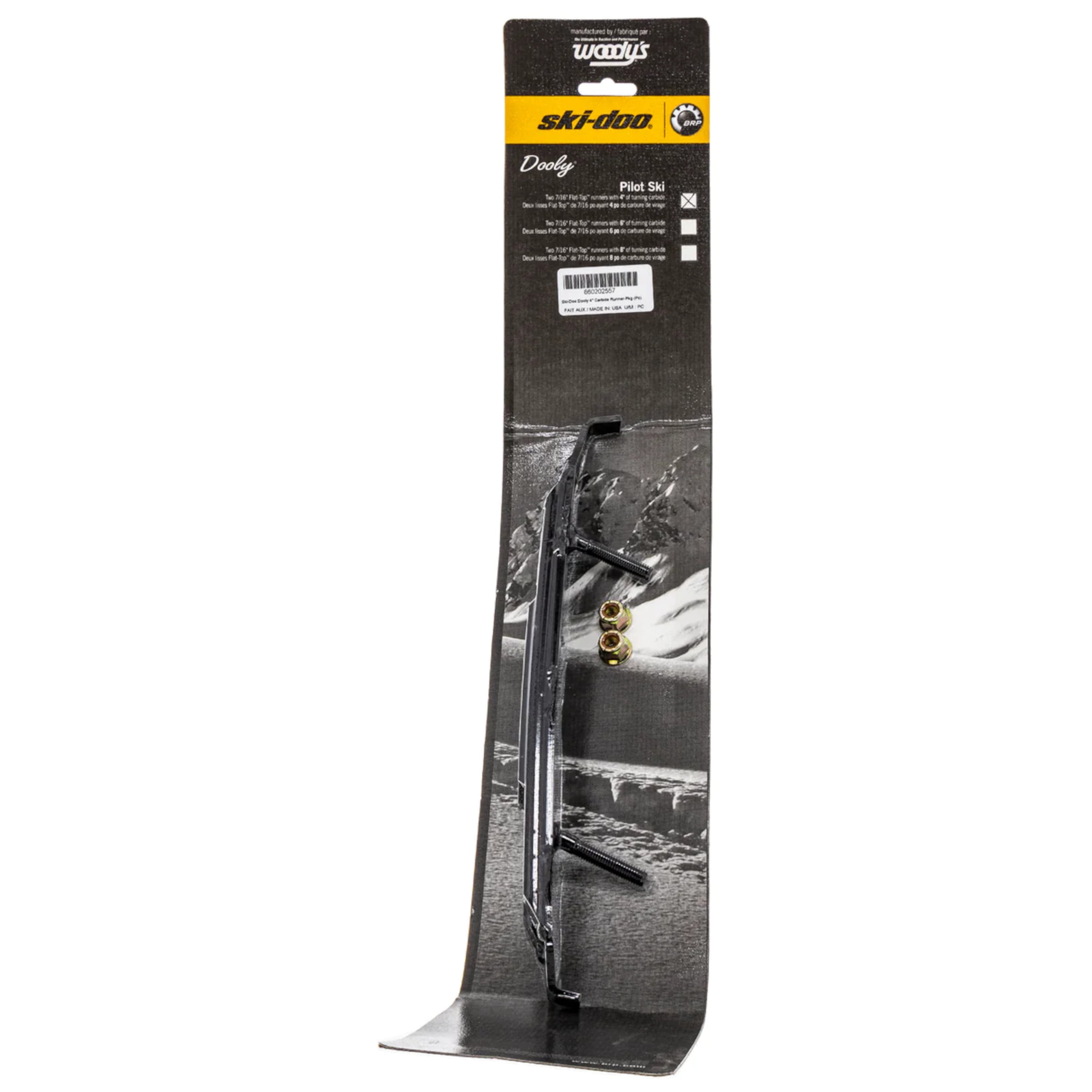 Ski-Doo OEM Preformed 4" Single Carbide Runner Pilot Snowmobile Skis ...