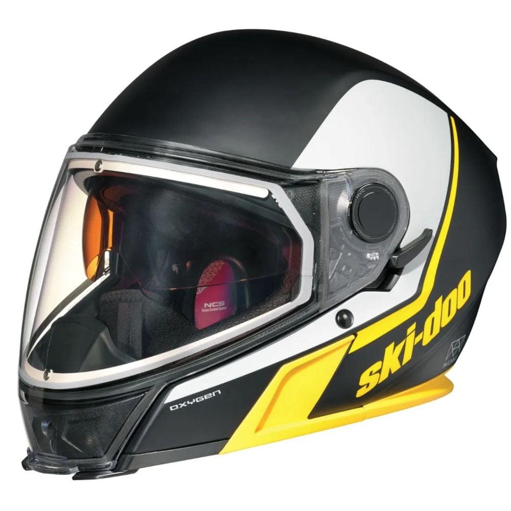 Ski-Doo Oxygen Snowmobile Full Face Helmet Yellow Black 9290901210 ...