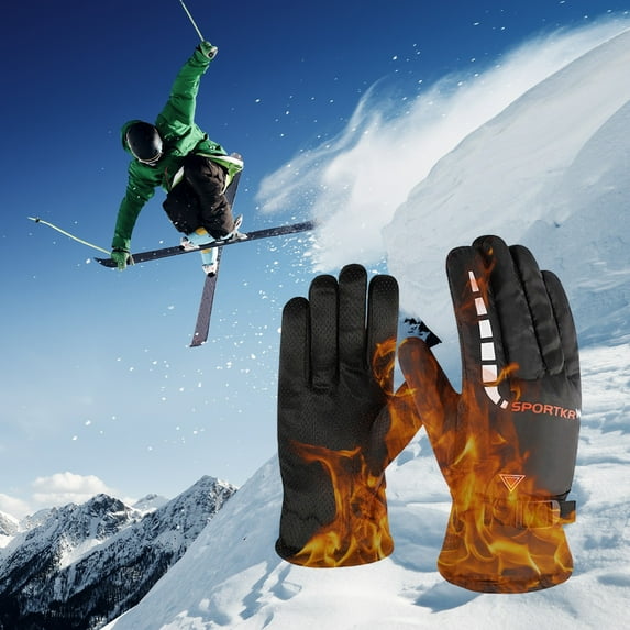 Ski Gloves with Touchscreen Capability, Warm Winter Snow Gloves for ...