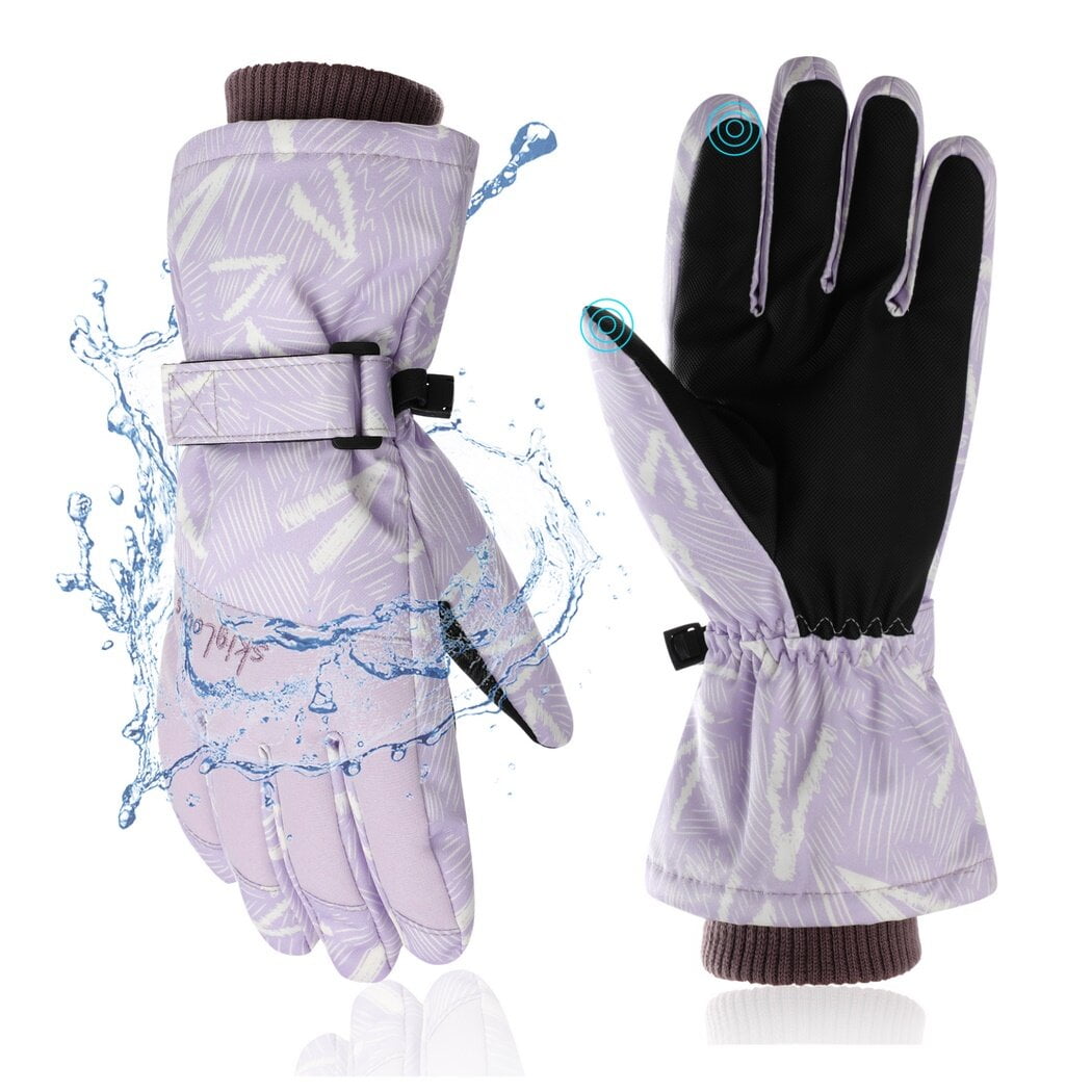 Ski Gloves for Women, Waterproof Winter Thermal Gloves, Non-Skid ...