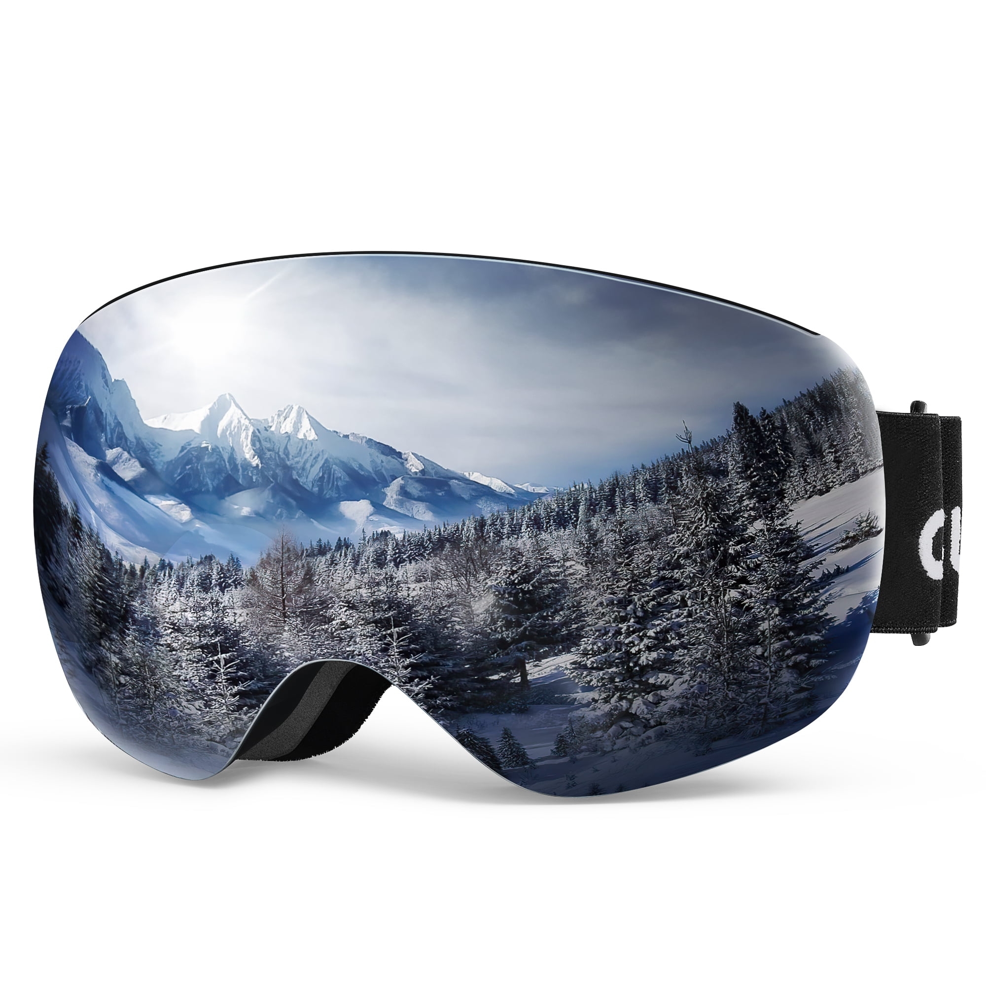 Magnetic Lens Ski/Snowboard Goggles, 100% UV400 Protection, Anti Fog ...