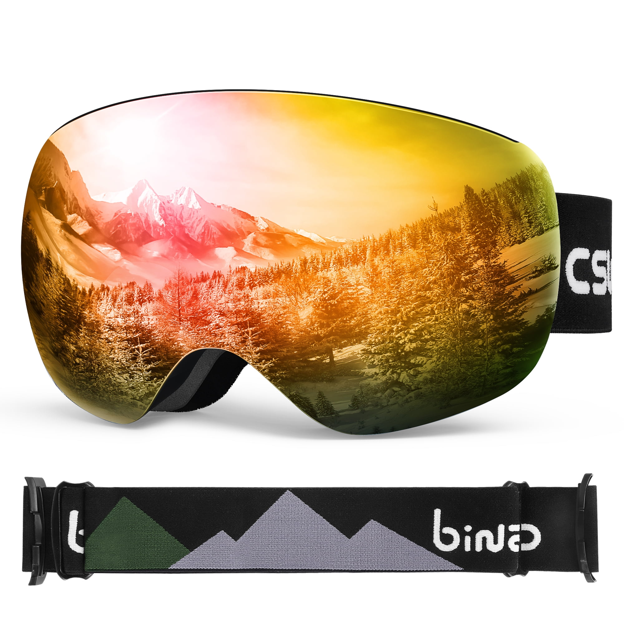 Unisex Ski & Snowboard Goggles, Anti-fog, 100% UV Protection, Magnetic ...