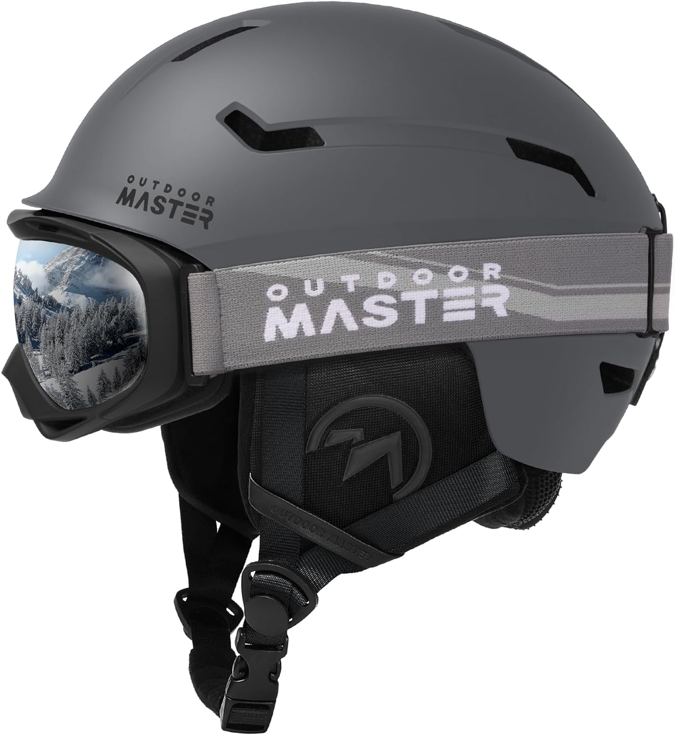 Ski Helmet Set,Snowboard with Goggles for Adults - Durable PC Shell ...