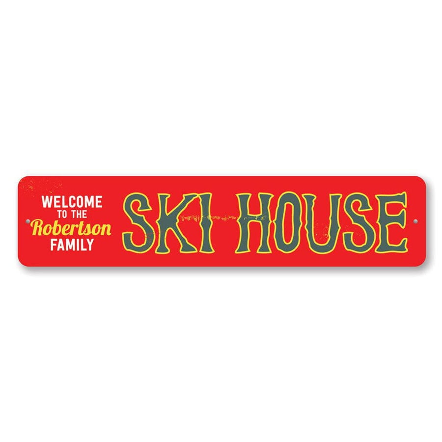 Ski House Sign Welcome Ski Lodge Sign Sign Size: 4 x 16 Inch - Walmart.com