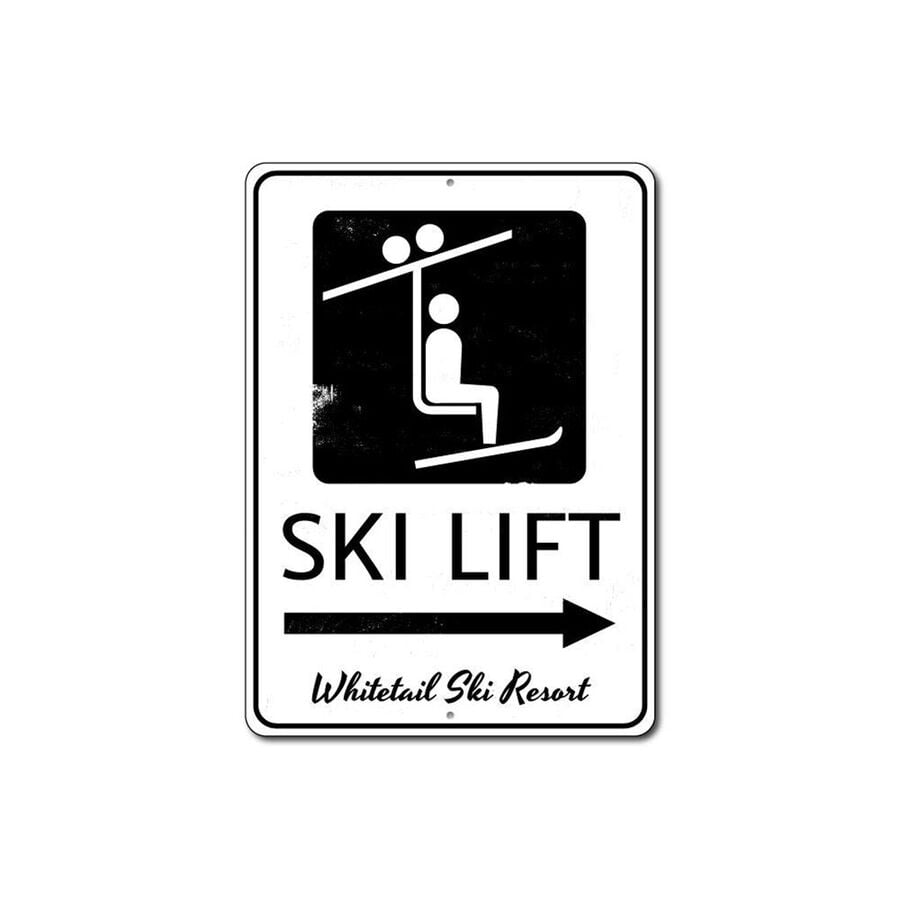 Ski Lift Arrow Metal Decor Sign Size: 16 x 12 Inch - Walmart.com