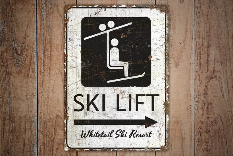 Ski Lift Ski Lift Decor Ski Lift Sign Ski Resort Sign Ski Arrow Sign ...