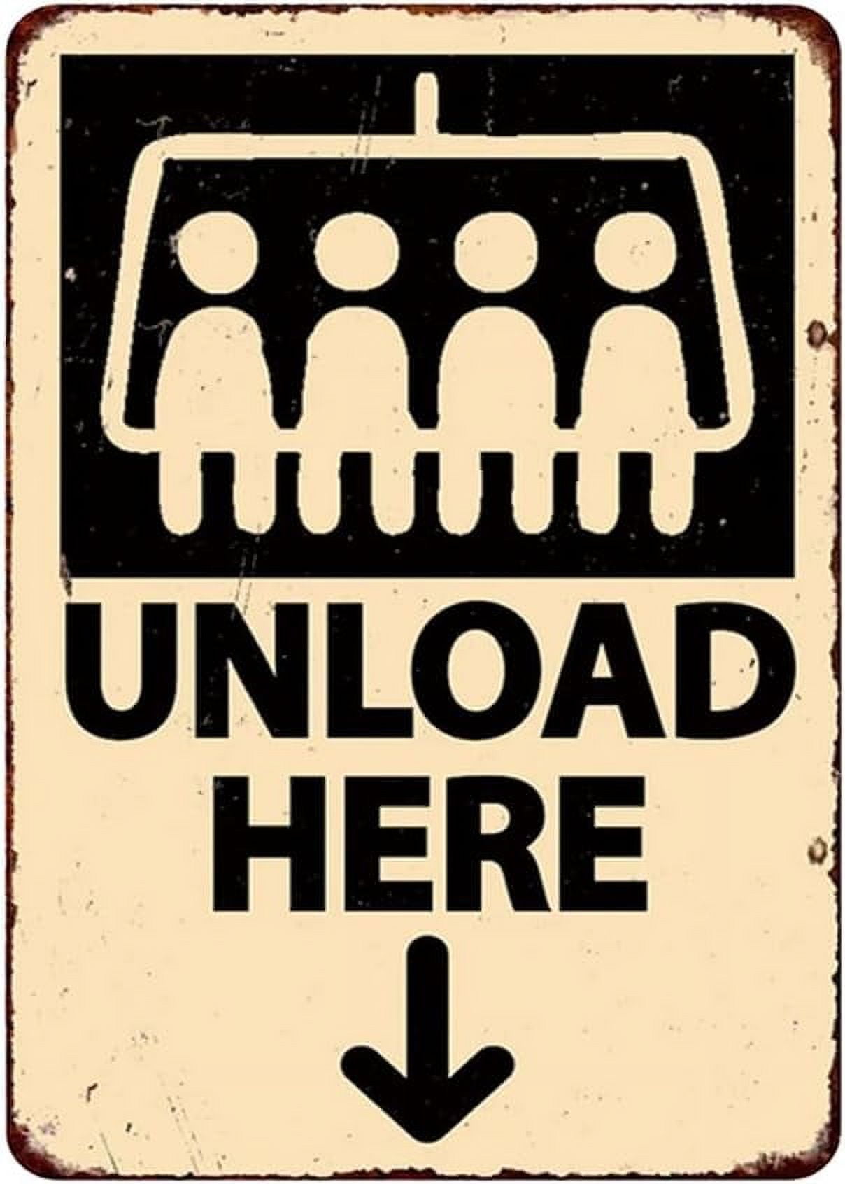Ski Lift Unload Here Sign Metal Tin Sign, Ski Lift Unload Here Poster ...